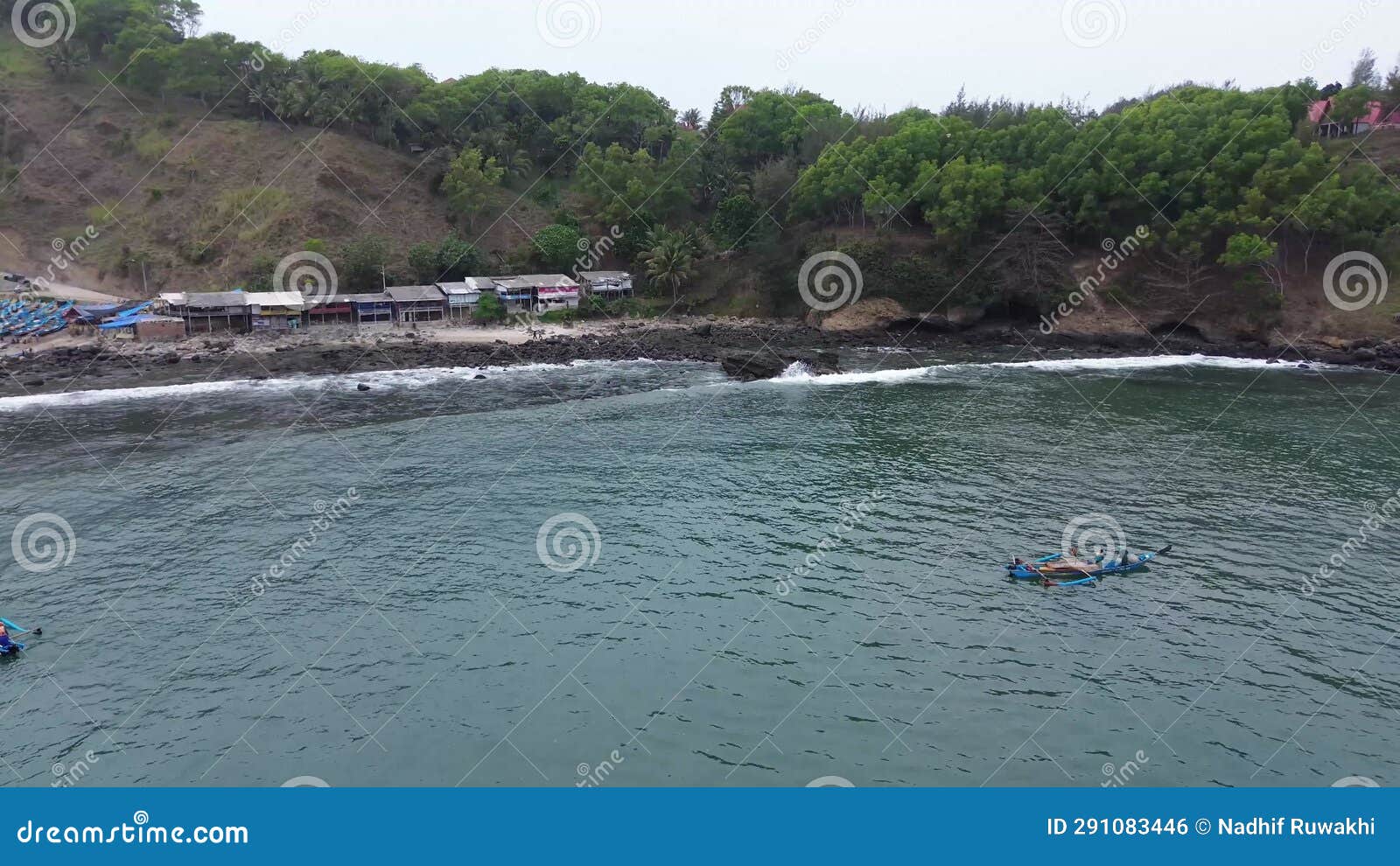 Drone View of Menganti Beach, Kebumen, Central Java, Indonesia ...