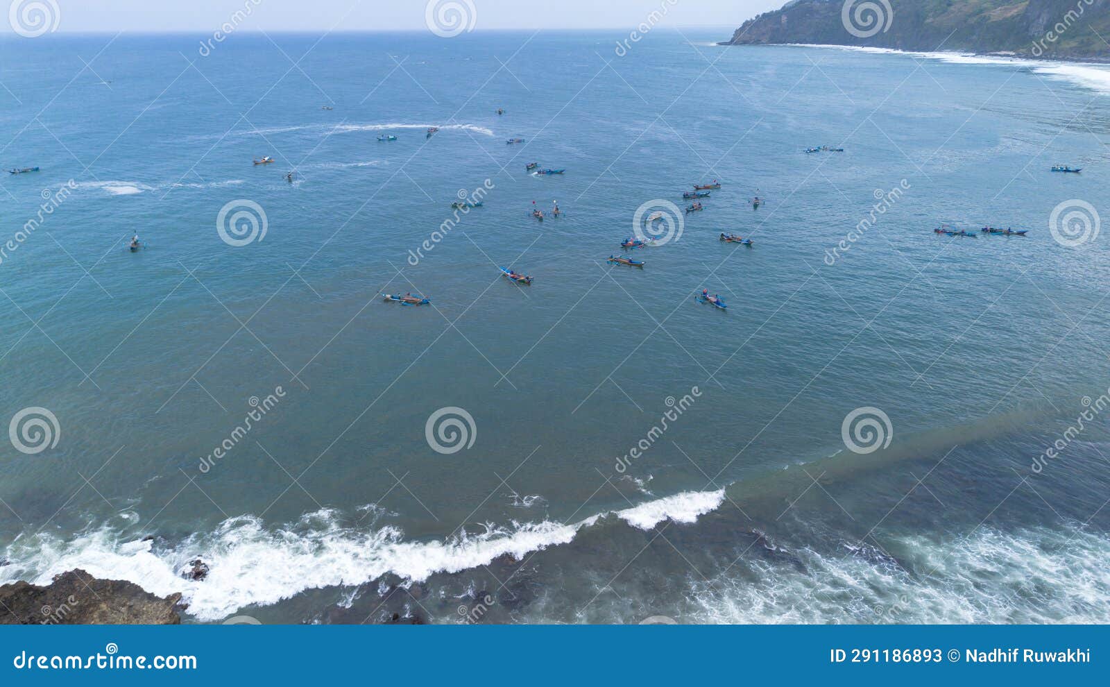 Drone View of Menganti Beach, Kebumen, Central Java, Indonesia ...