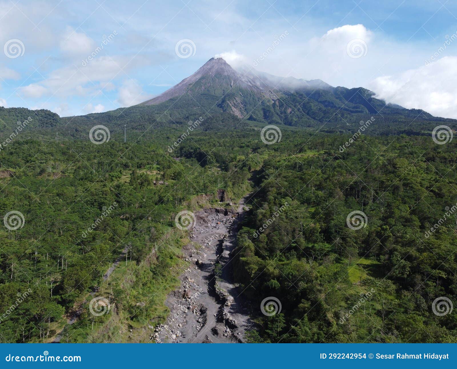 The Drone View of Merapi Vulcano in Yogyakarta Stock Photo - Image of ...