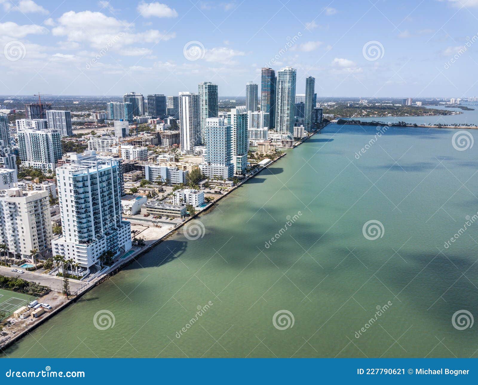 Drone View on the Miami Skyline Stock Image - Image of state, beautiful ...