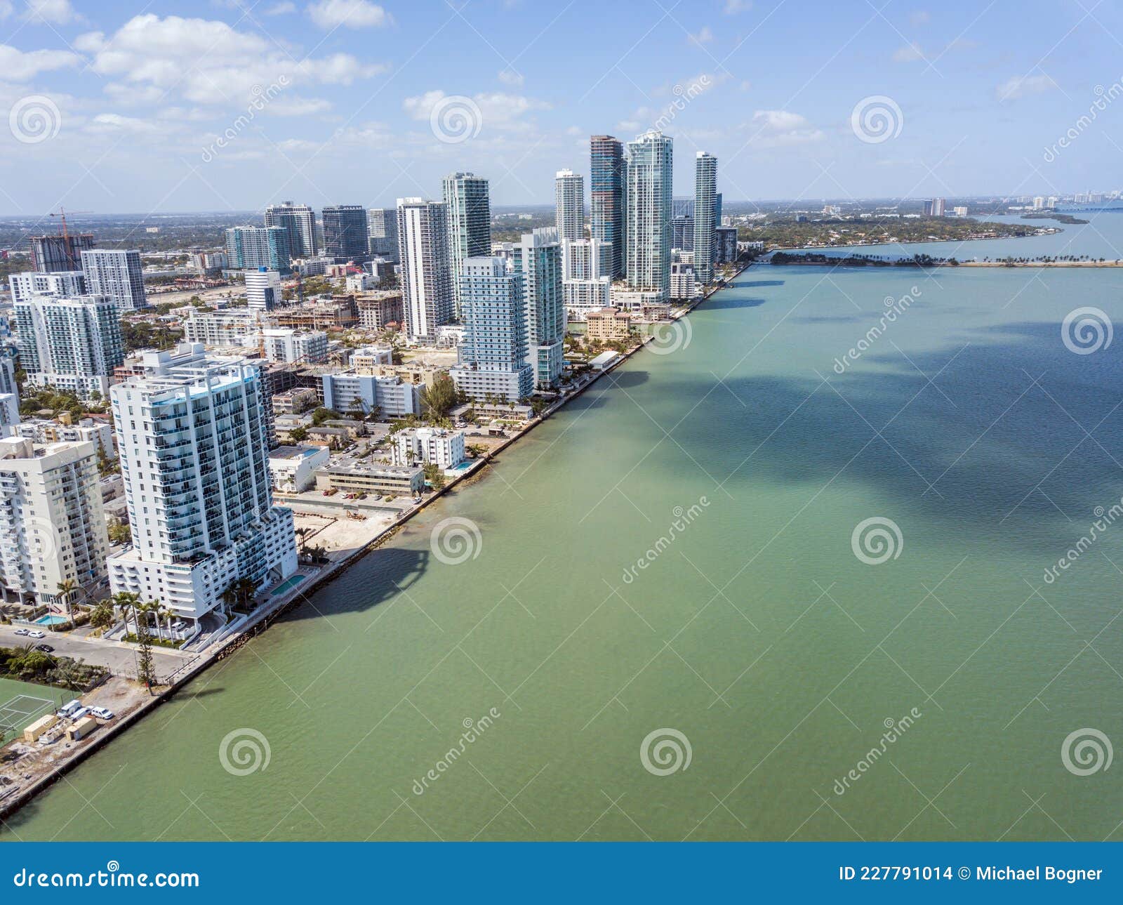 Drone View on the Miami Skyline Stock Photo - Image of sunshine ...