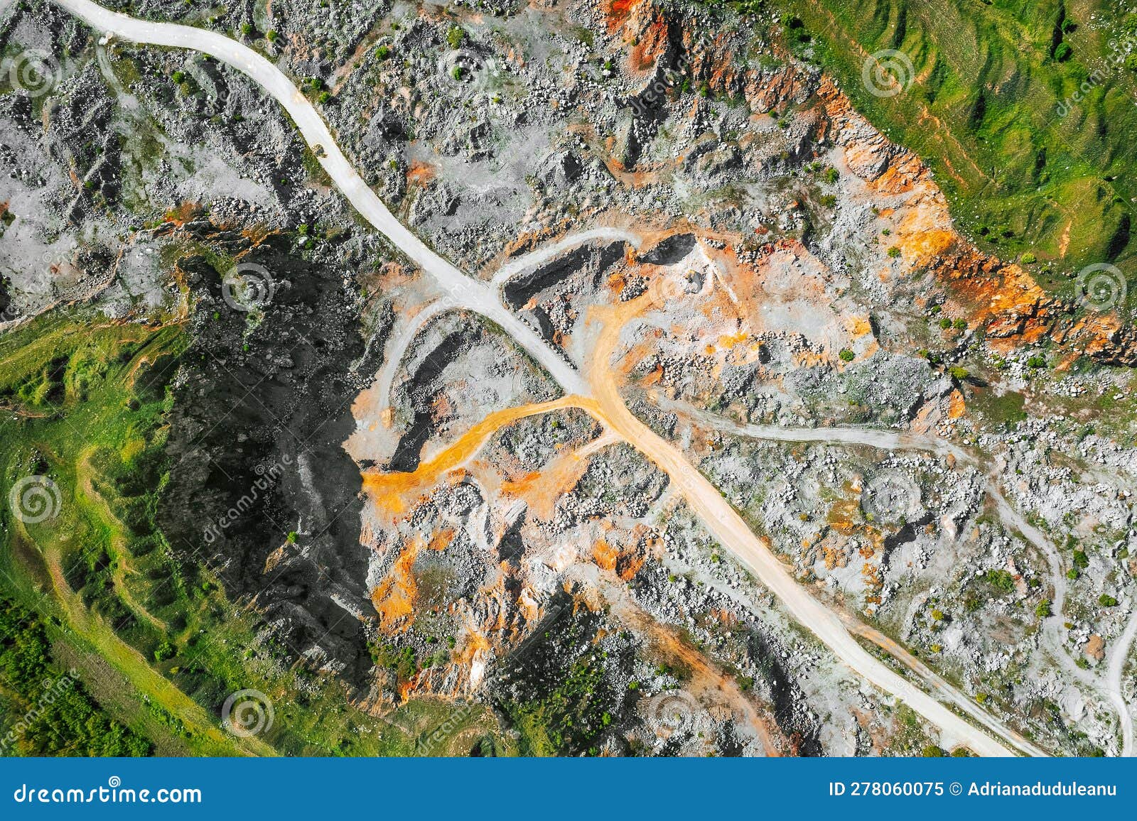Aerial View of Open Mine Pit Stock Image - Image of aerial, ecology ...