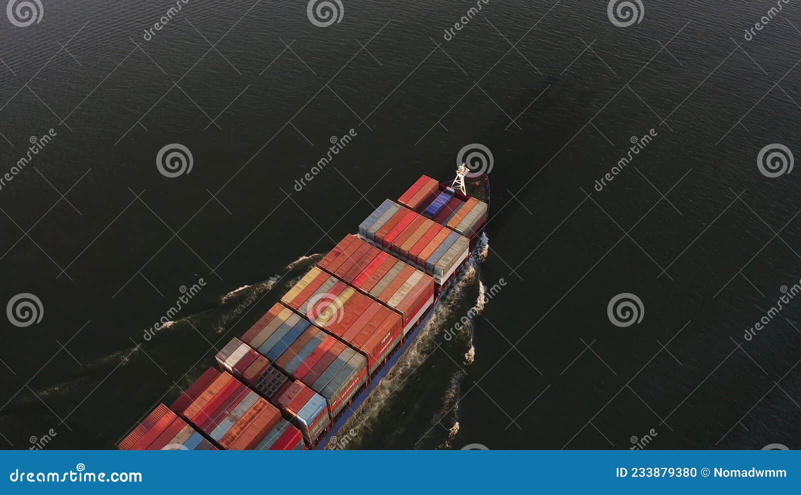 Drone View of the Movement of a Container Ship Stock Footage - Video of ...