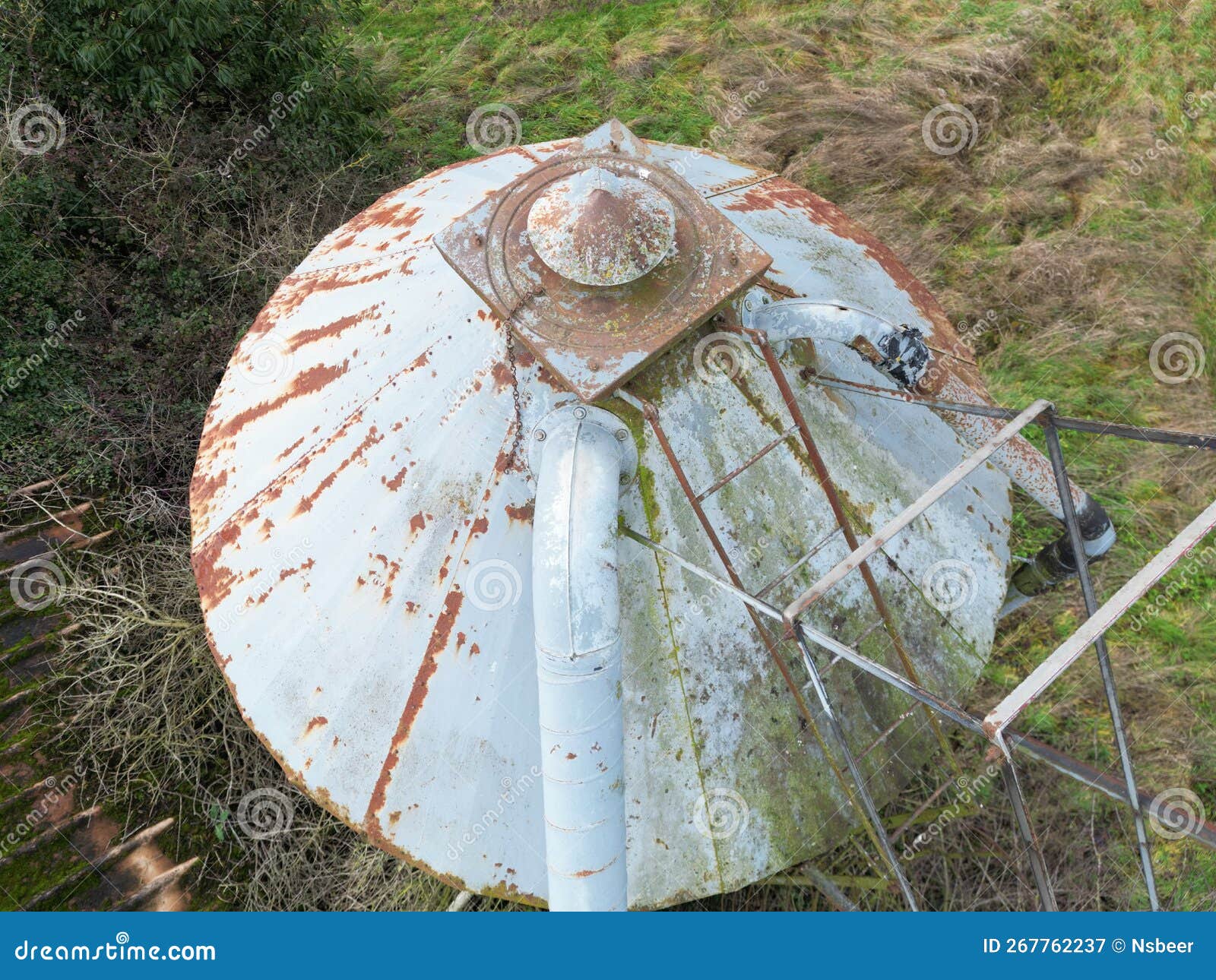 Drone View of an Old and Rusty Grain Silo. Stock Image - Image of ...