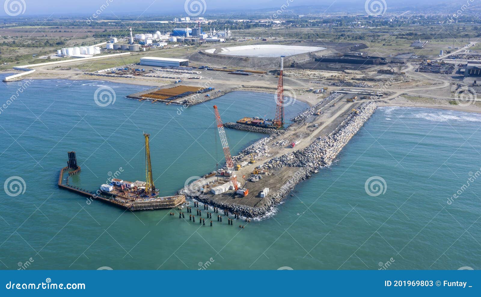 Drone View of a Pier Construction. a Pier is a Raised Structure that ...