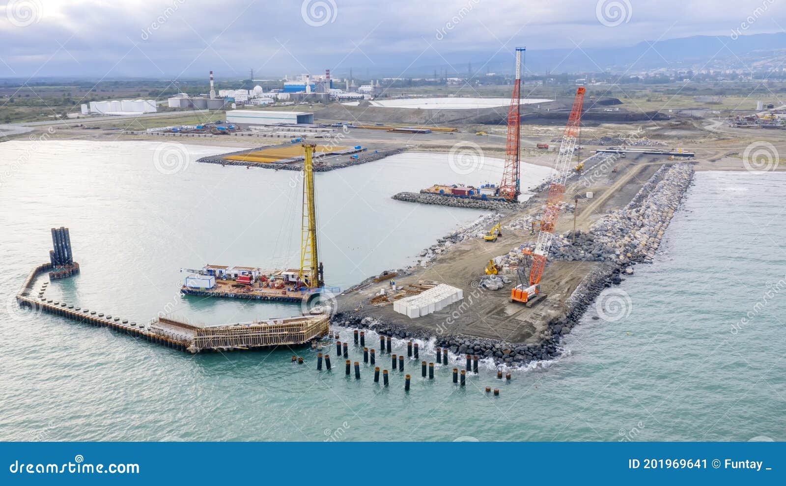 Drone View of a Pier Construction. a Pier is a Raised Structure that ...