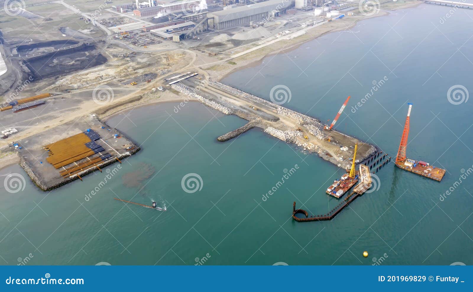 Drone View of a Pier Construction. a Pier is a Raised Structure that ...