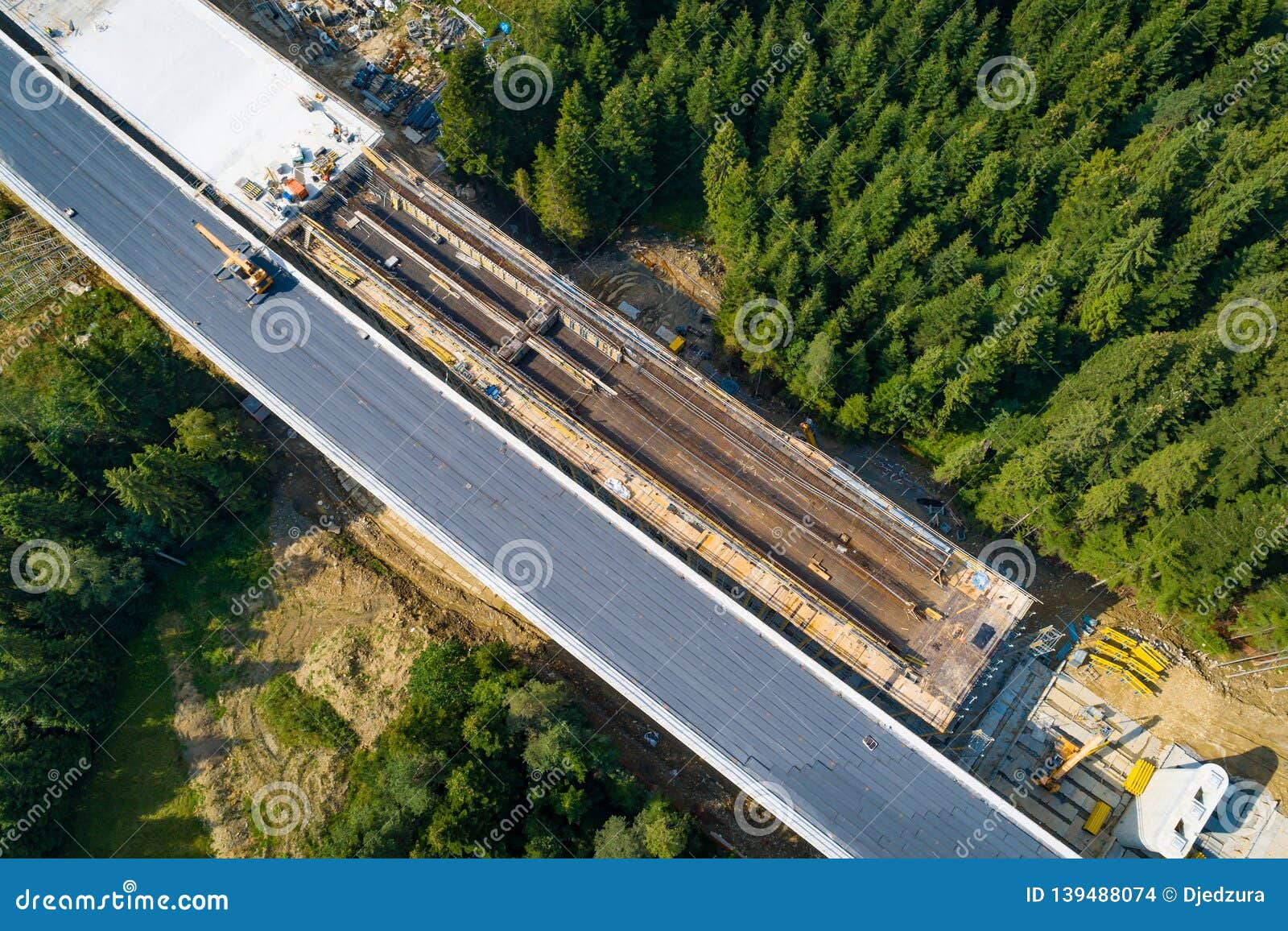 Drone View on Road in Construction Stock Photo - Image of structure ...