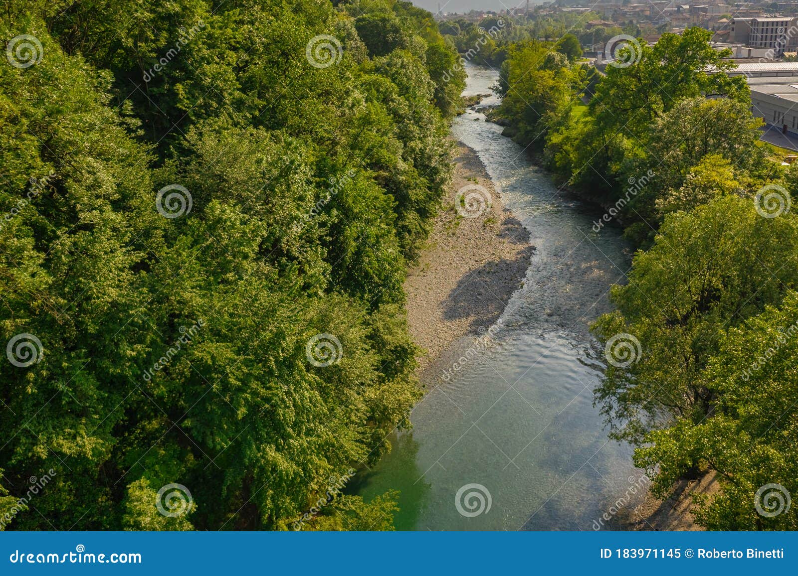 Drone View of the Serio River Stock Image - Image of italian, italy ...