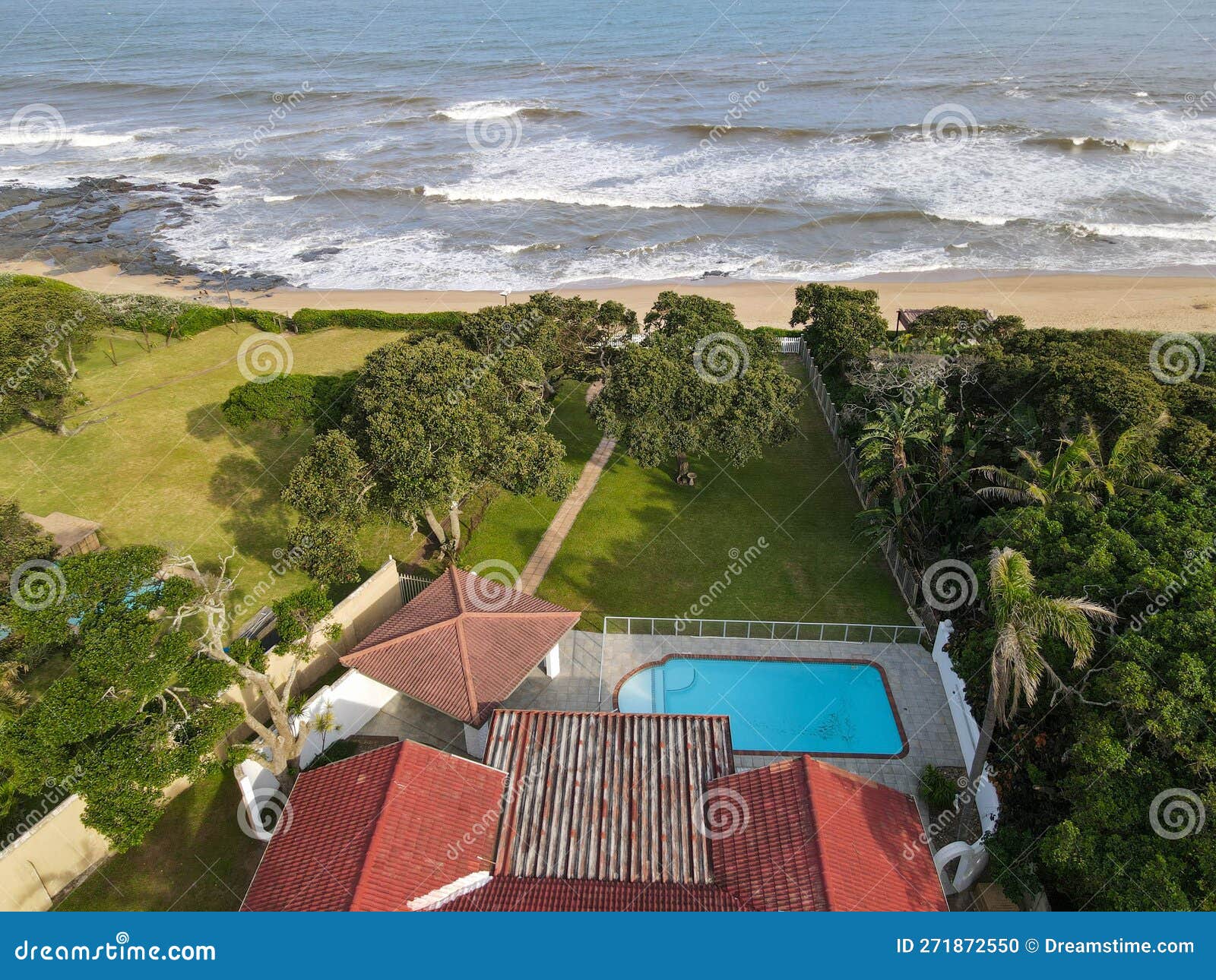 Drone View at Shelly Beach in South Africa Stock Photo - Image of ...