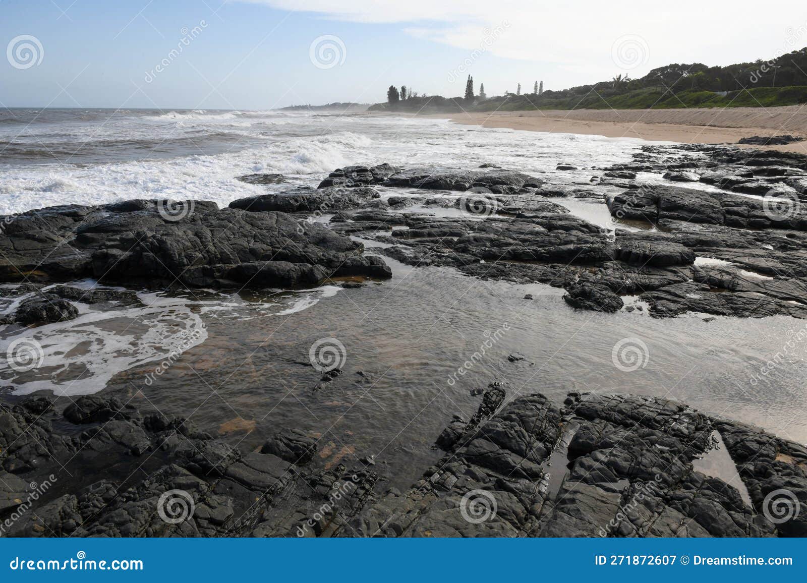 Drone View at Shelly Beach in South Africa Stock Image - Image of ...