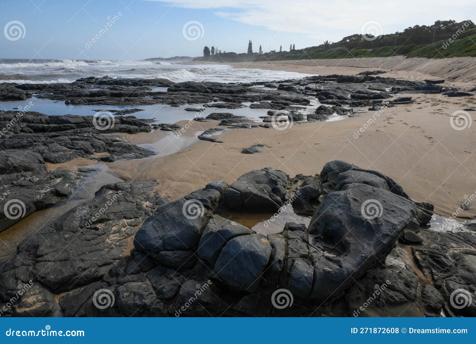 Drone View at Shelly Beach in South Africa Stock Photo - Image of ...