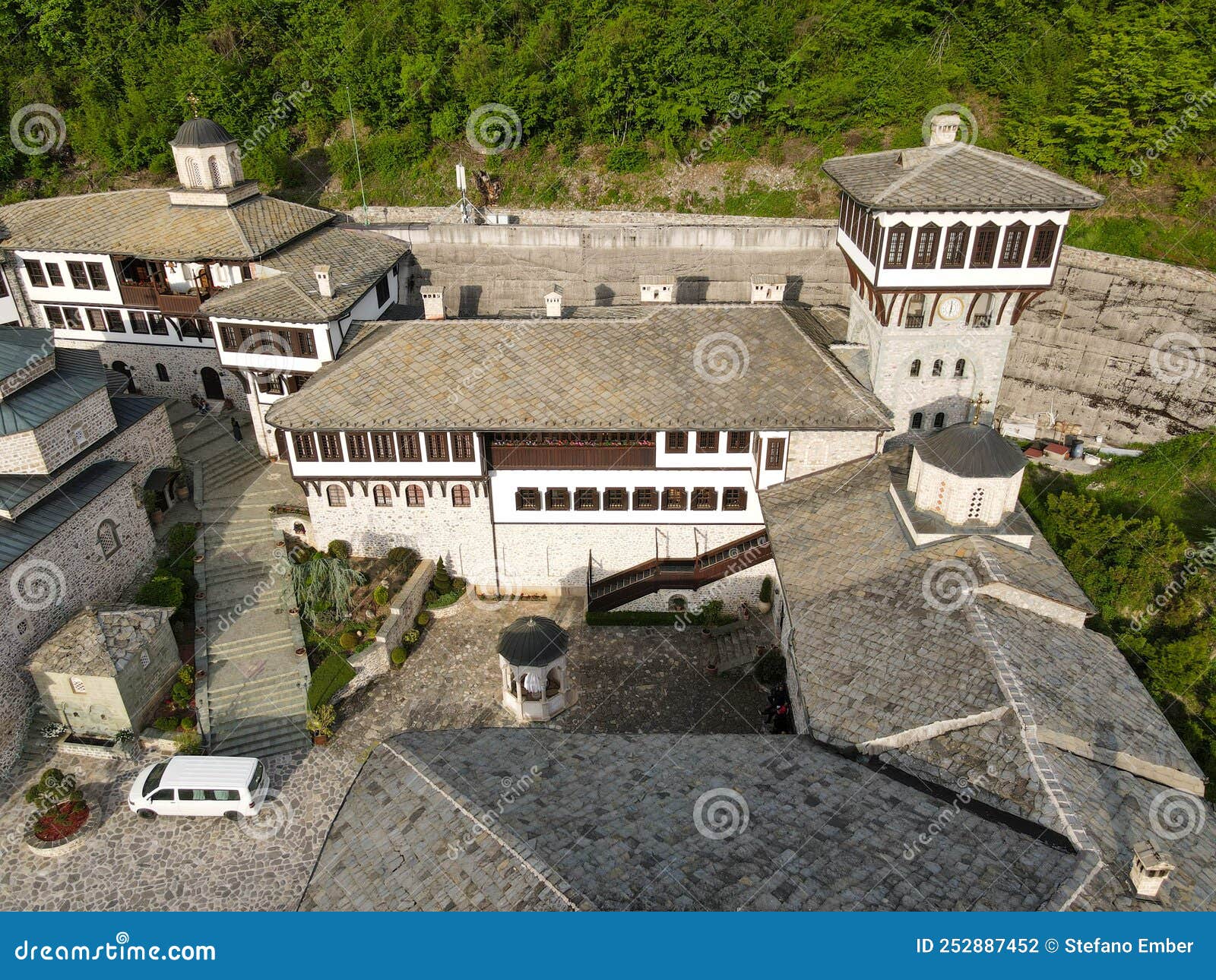 Drone View of St John the Baptist Bigorski Monastery in Macedonia Stock ...