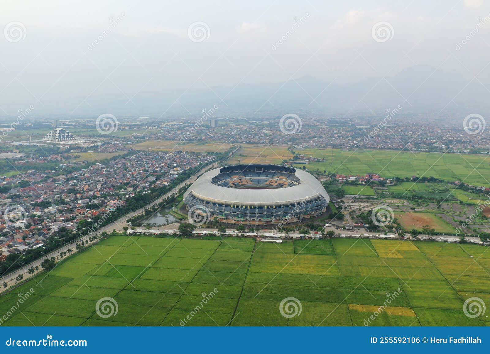 Drone View Stadium Bandung Lautan Api, West Java, Indonesia Stock Photo ...