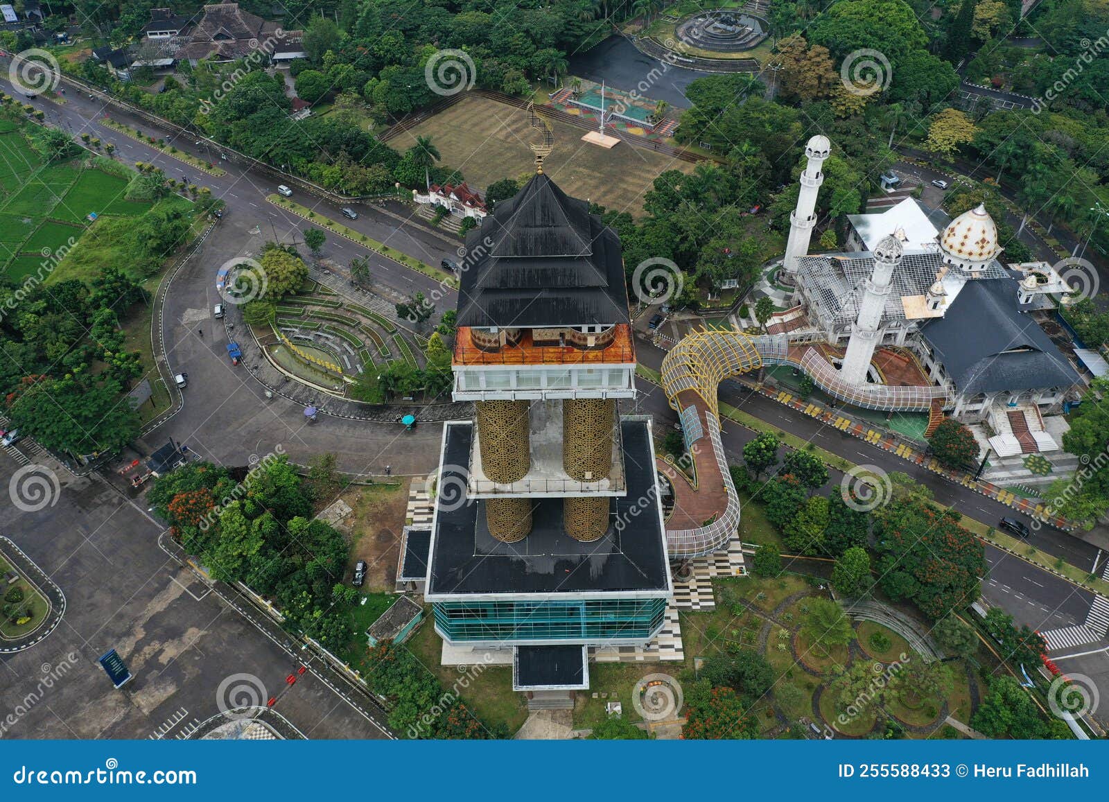 Drone View Tower Sabilungan Bandung, West Java, Indonesia Stock Image ...
