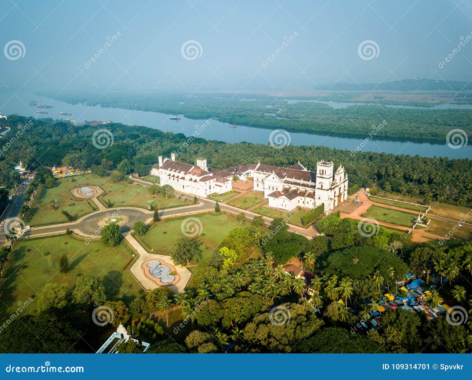Aerial View of Velha Goa in Goa India Stock Image - Image of historic ...