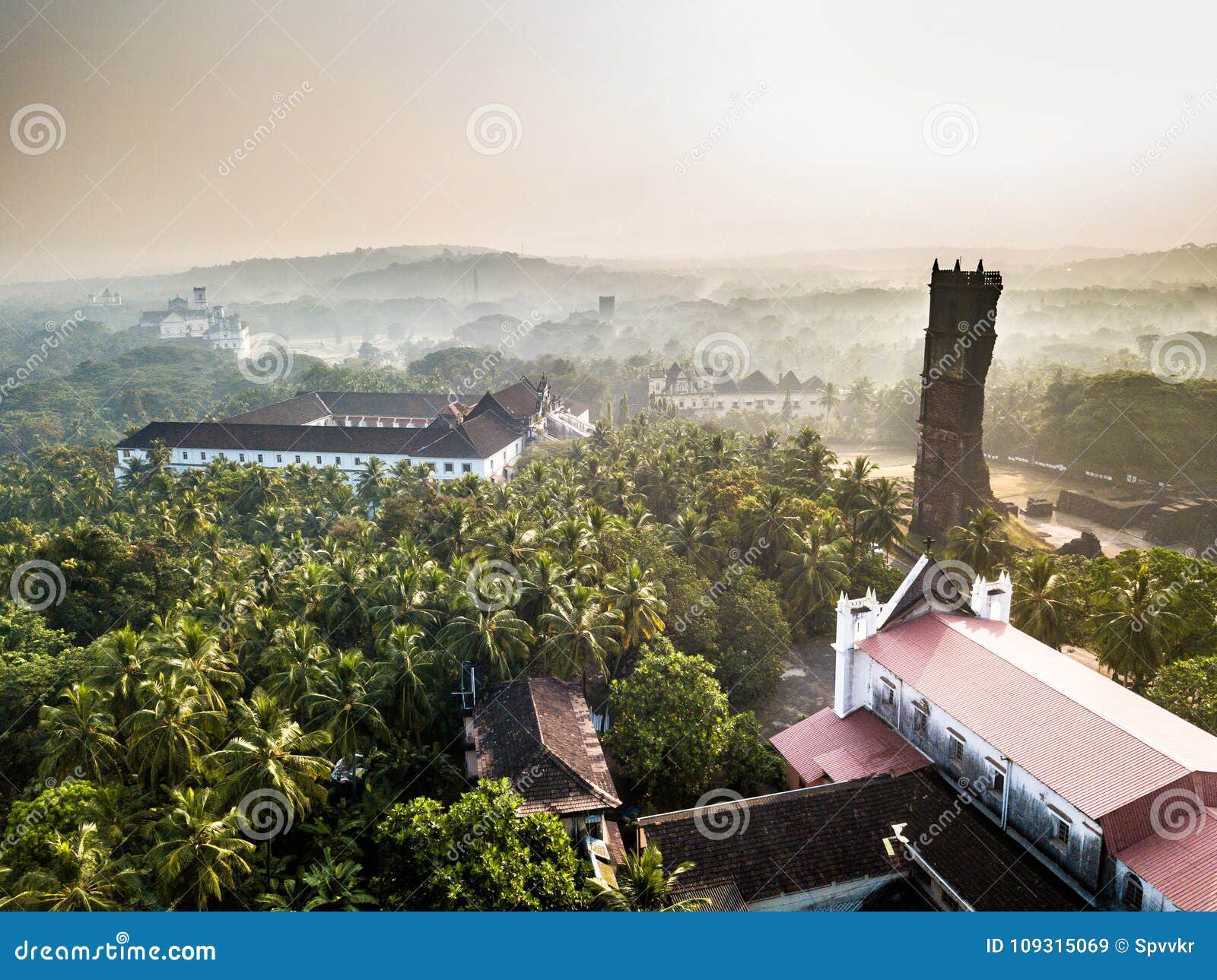 Aerial View of Velha Goa in Goa India Stock Image - Image of cityscape ...