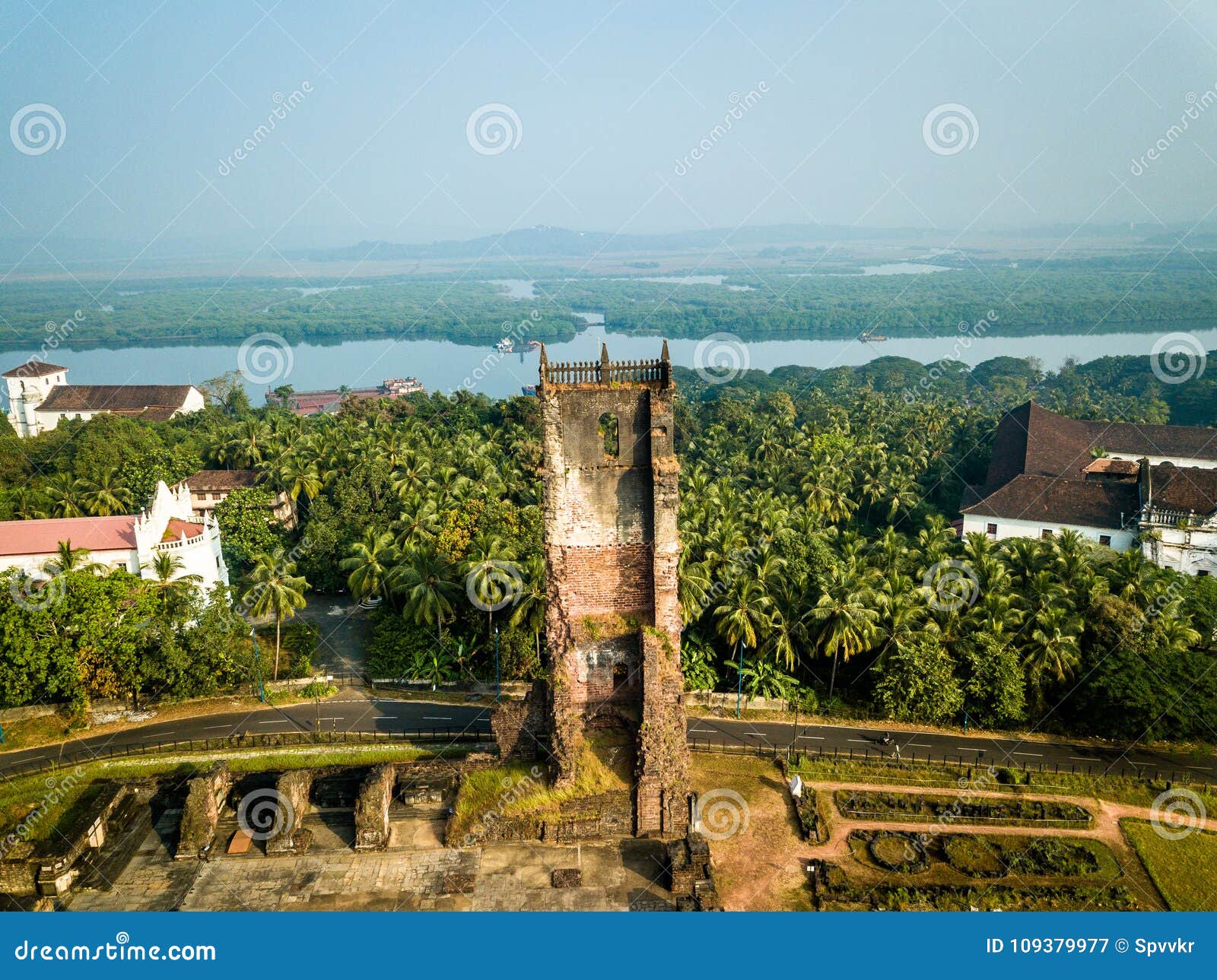 Aerial View of Velha Goa in Goa India Stock Image - Image of outdoors ...