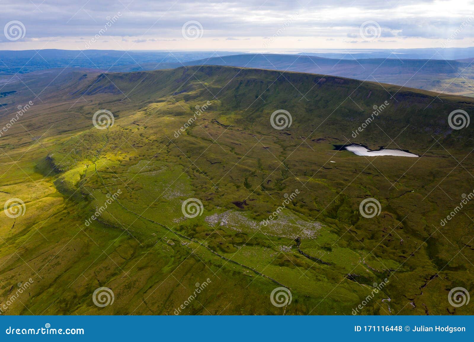 Drone view of Whernside stock photo. Image of attraction - 171116448