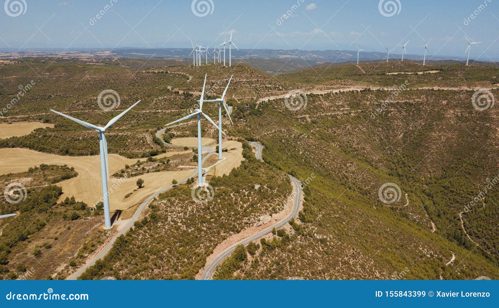 Drone View of Wind Farm in Spain. Concept of Sustainable Development ...