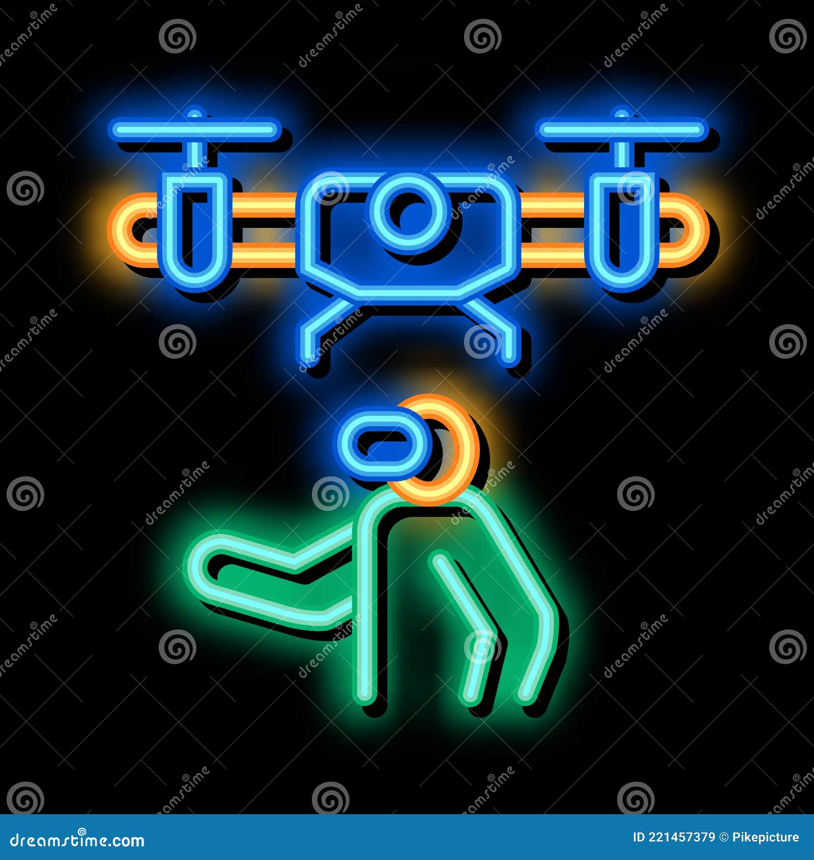 Drone Vr Glasses Remote Controle Neon Glow Icon Illustration Stock ... Drone Vr Glasses Remote Controle Neon Glow Icon Illustration Stock ...