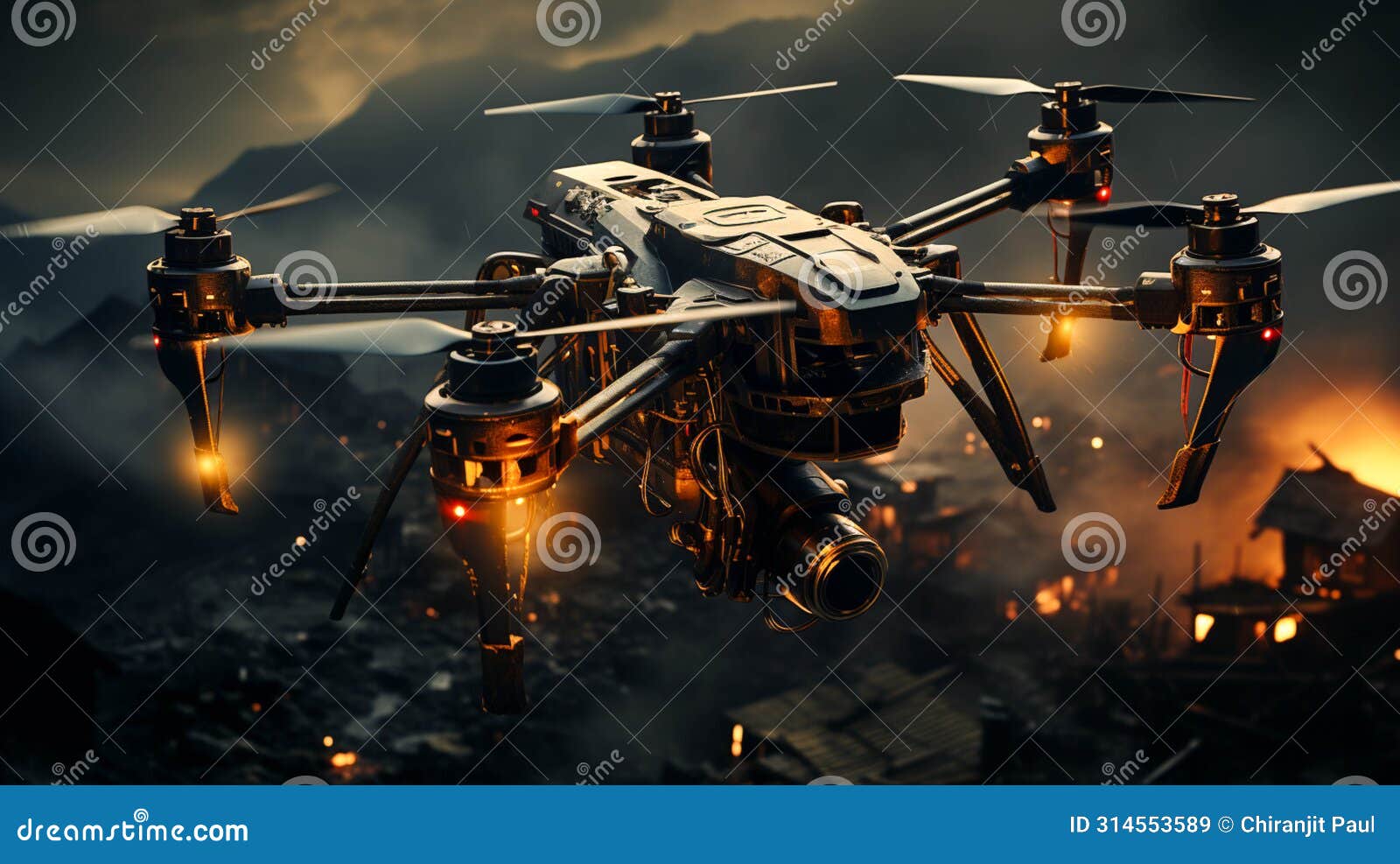 Drone War Many Military Copter Drones in Battlefield Editorial Stock ...