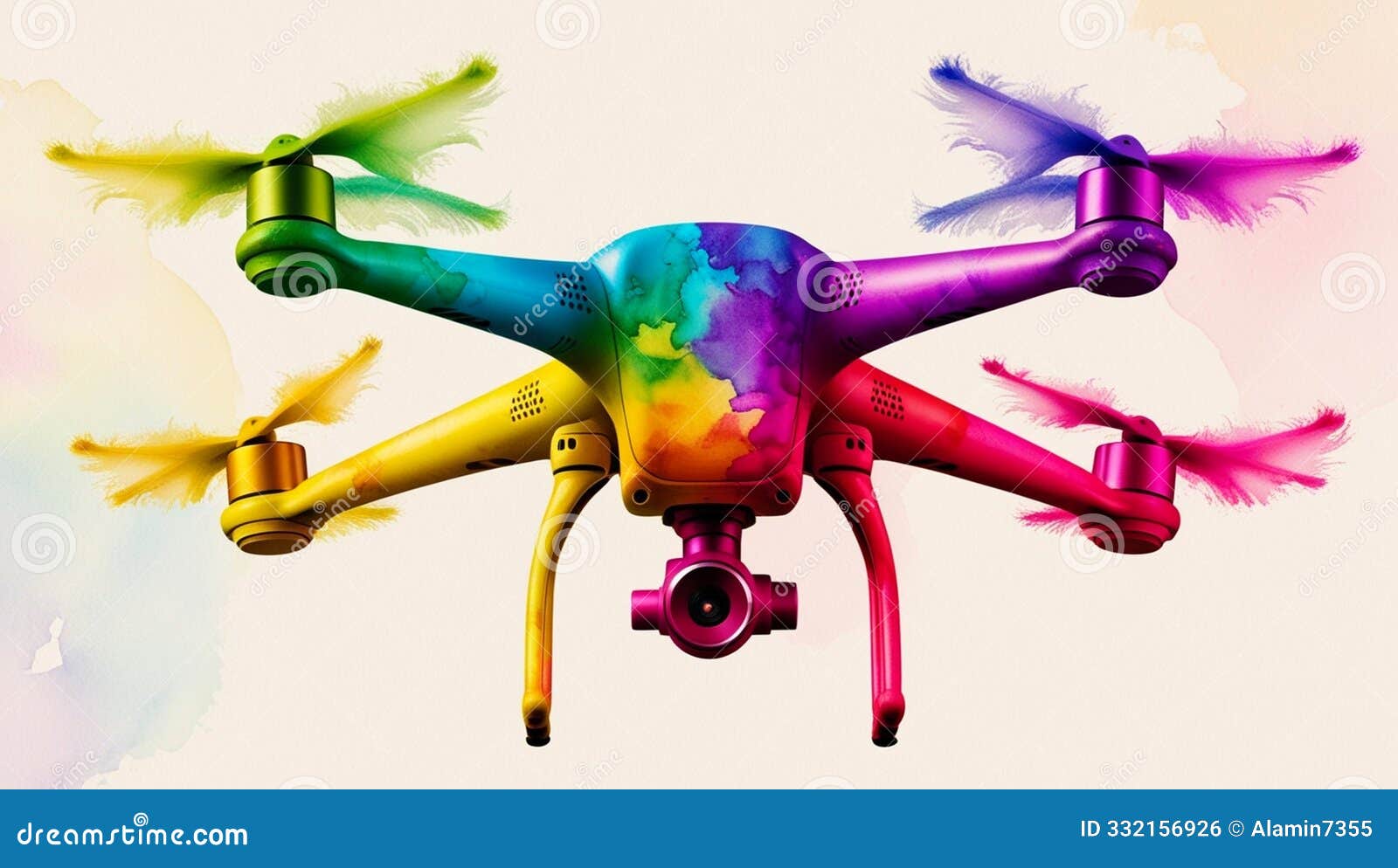 Drone Watercolor Rainbow Splash Stock Photo - Image of drone, control ...