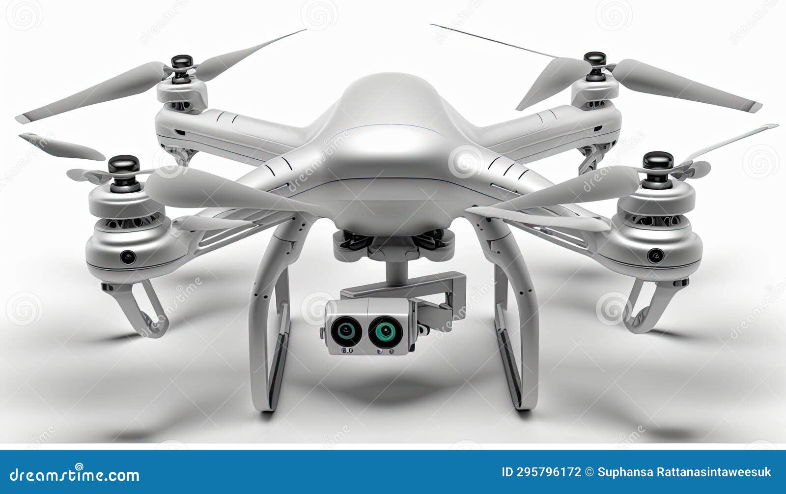 White Drone on White Background Stock Illustration - Illustration of ...