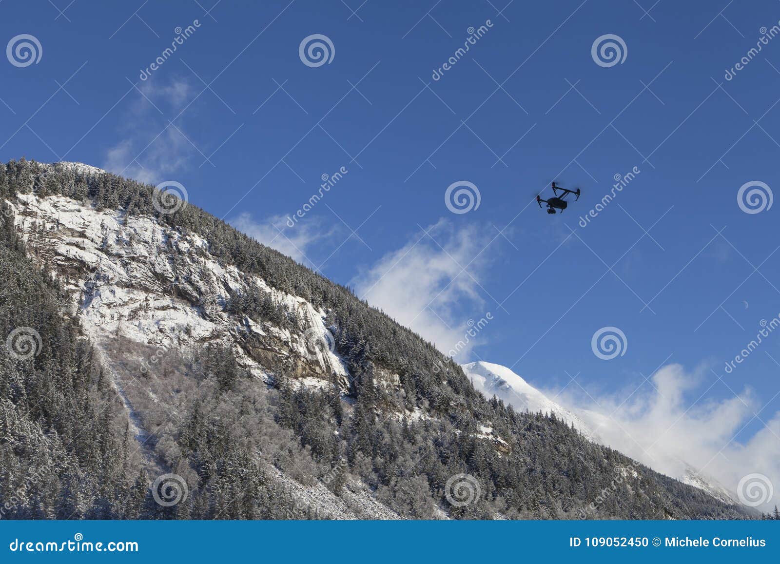 Drone with Winter Mountains Stock Photo - Image of mist, black: 109052450