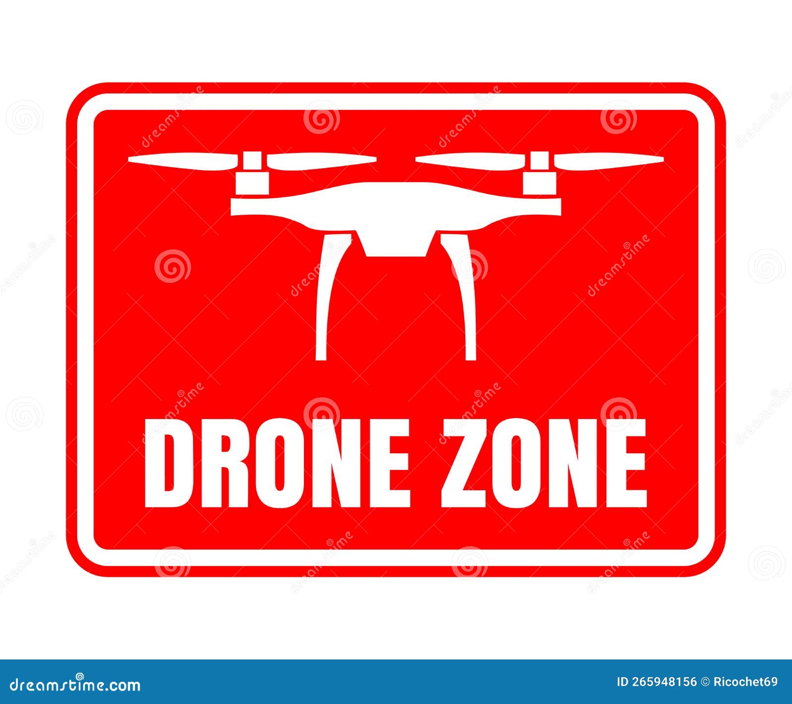 No Drone Zone Sign. Flying Drones Prohibition Symbol With Text. No Fly ...