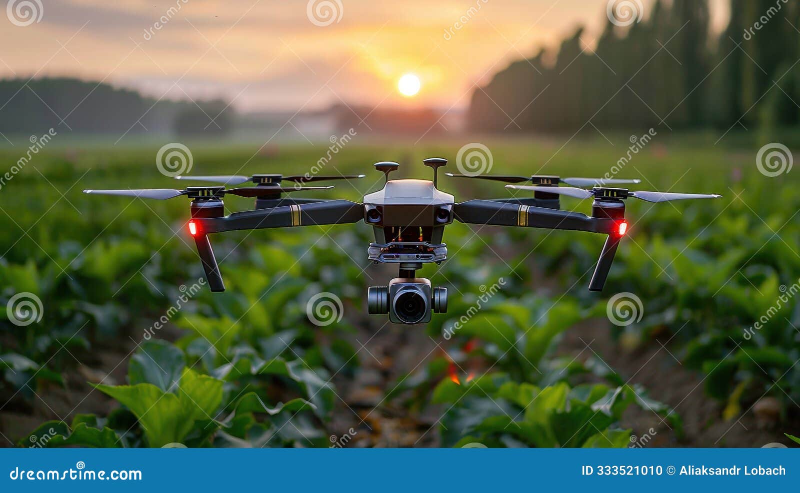 Drones in Agriculture. Unmanned Quadcopter in an Agricultural Field ...
