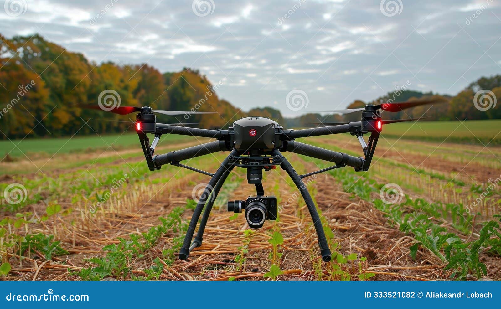 Drones in Agriculture. Unmanned Quadcopter in an Agricultural Field ...