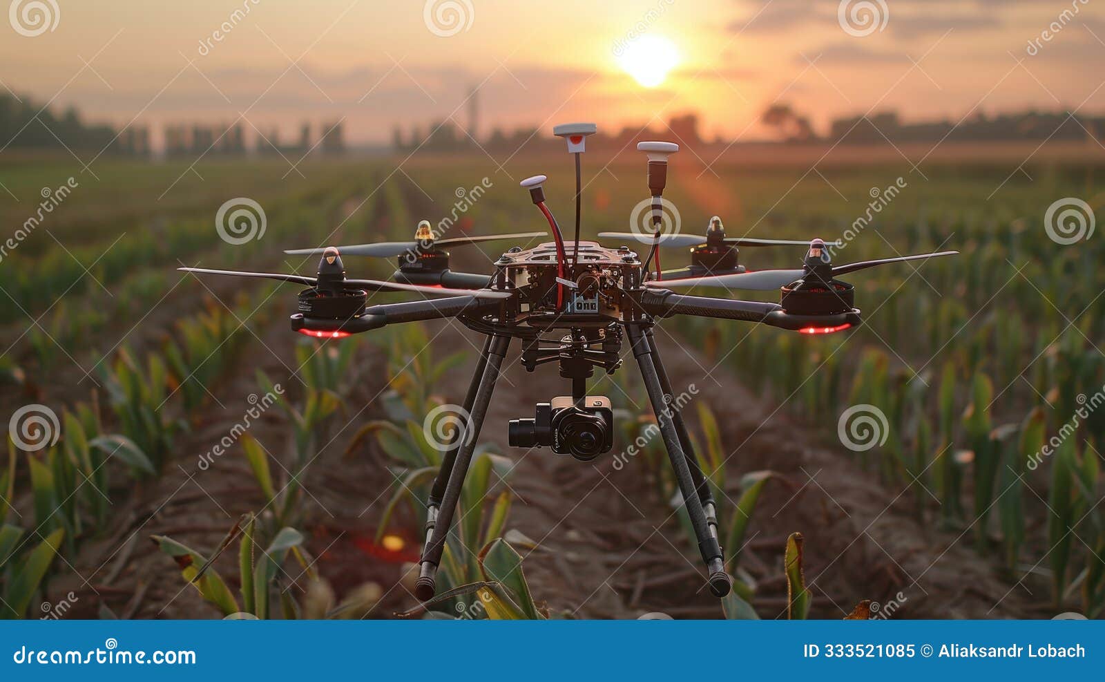 Drones in Agriculture. Unmanned Quadcopter in an Agricultural Field ...
