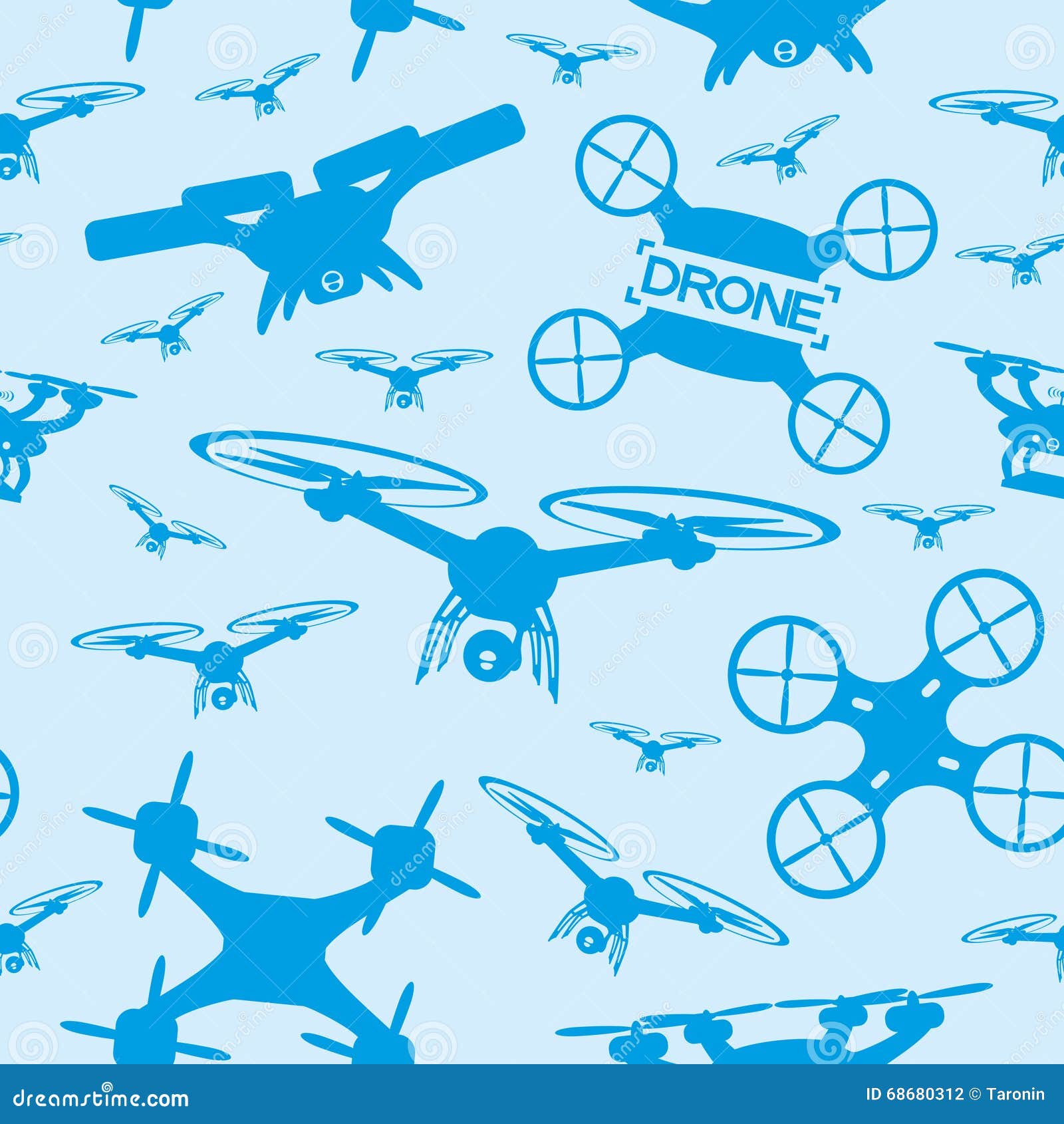 Drones on a Blue Background. Stock Vector - Illustration of decoration ...