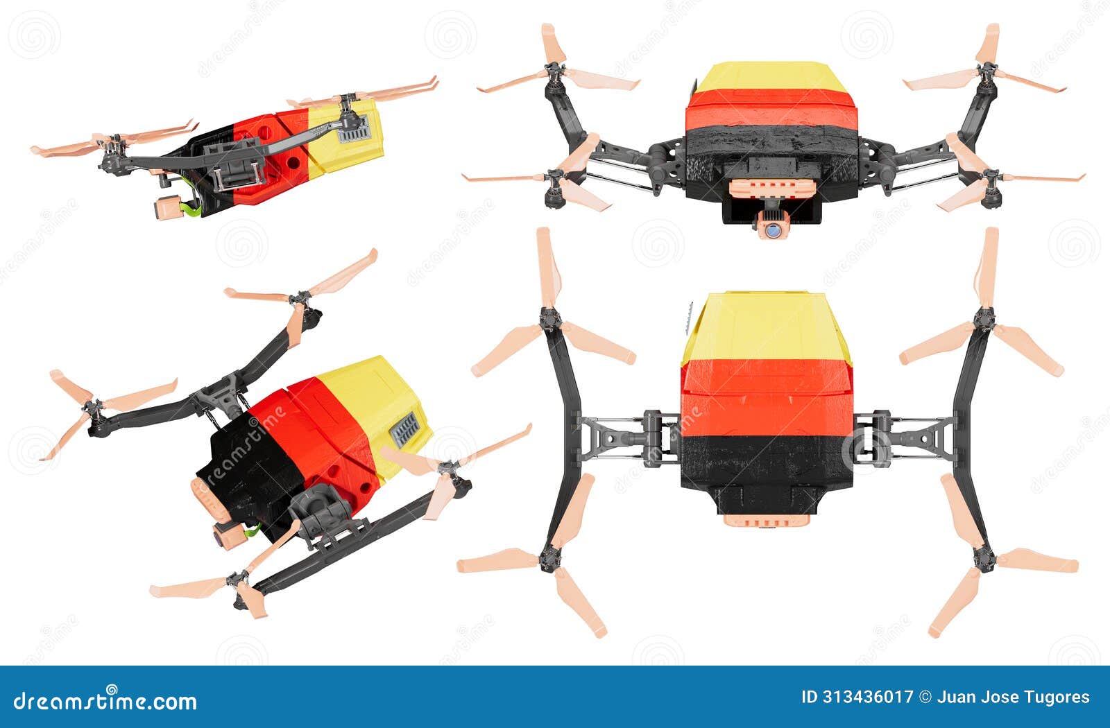 Drones Featuring German Flag Design on a Dramatic Black Background in ...