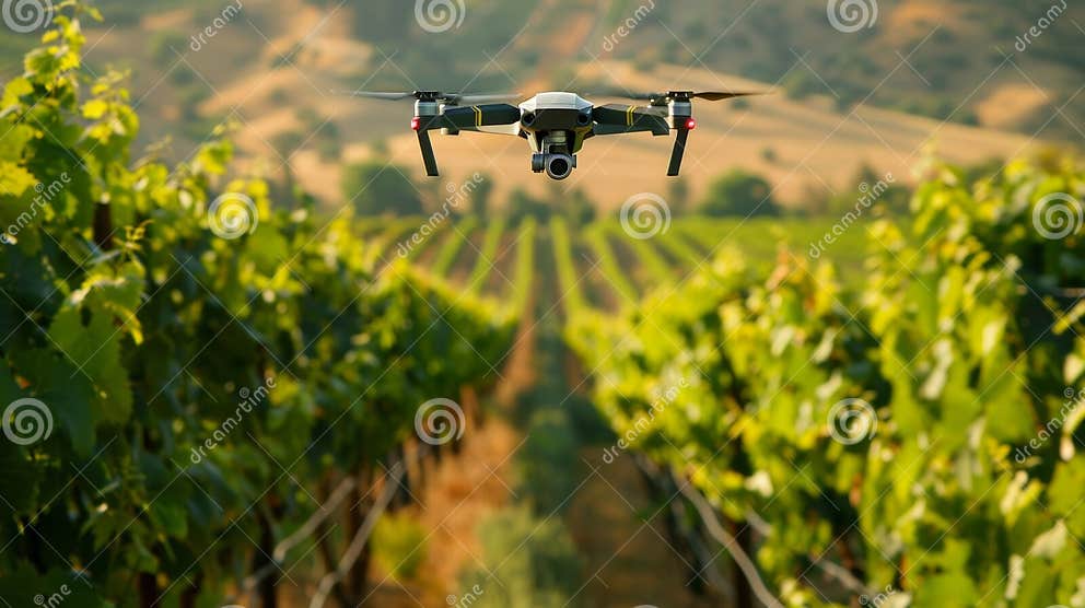 Drones Hover Over a Vineyard Capturing Highresolution Images and ...