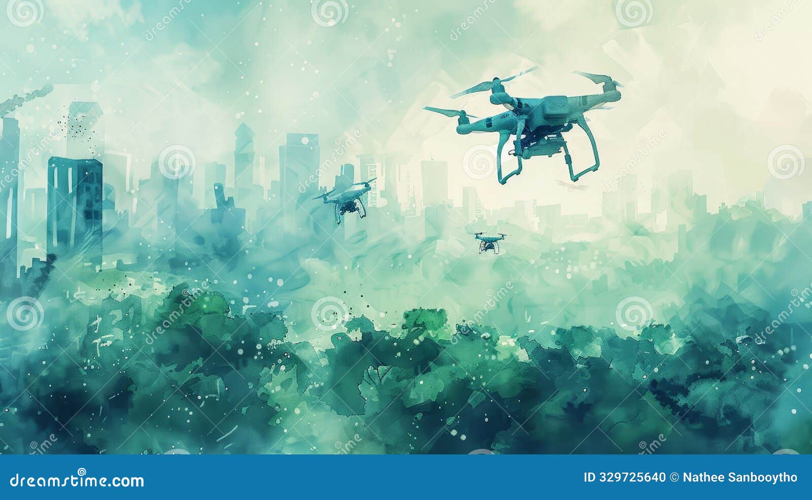 Drones Hovering Over Aisles In A Warehouse, Diligently Scanning ...