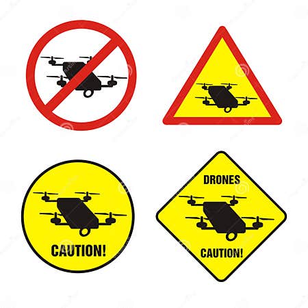 Drones prohibition signs stock vector. Illustration of area - 111493144