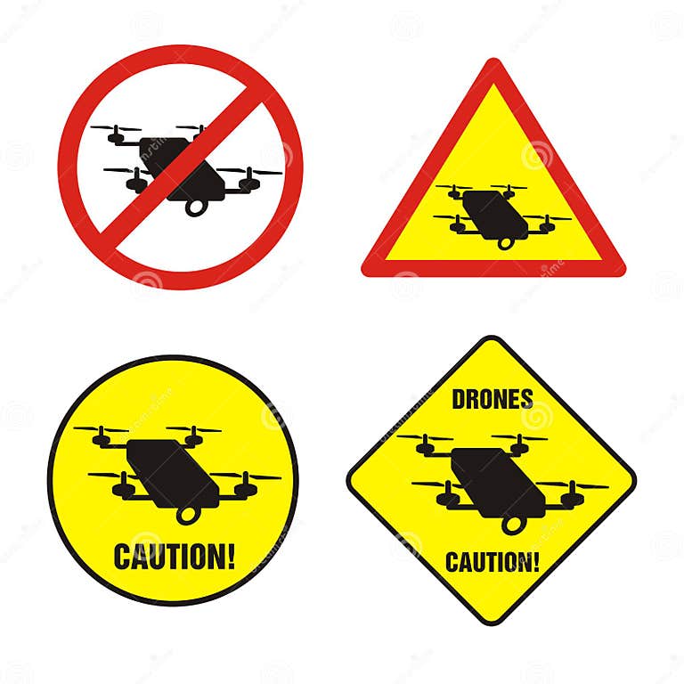 Drones prohibition signs stock vector. Illustration of area - 111493144