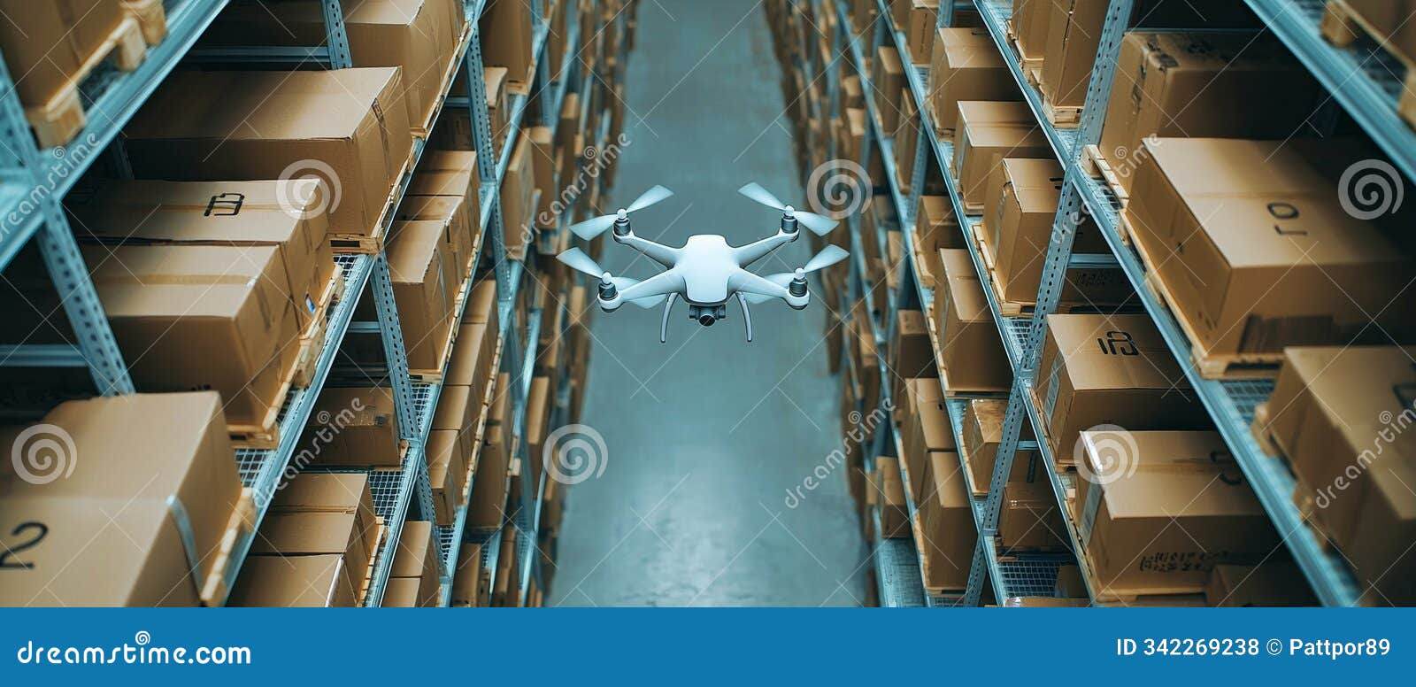 Drones Scanning Barcodes On Storage Shelves Royalty-Free Stock ...