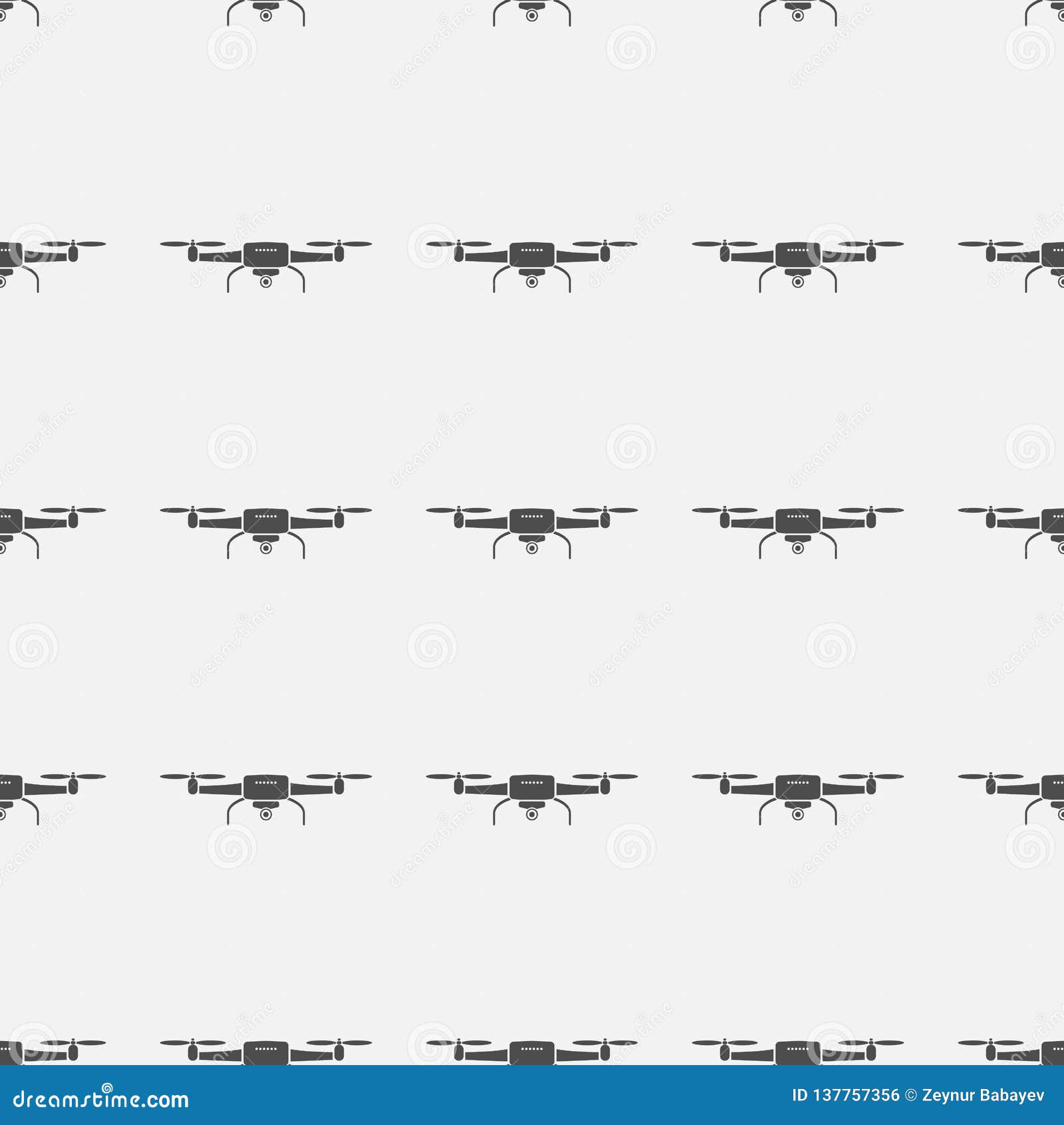 Drones Seamless Pattern Stylish Texture. Vector Illustration. Stock ...