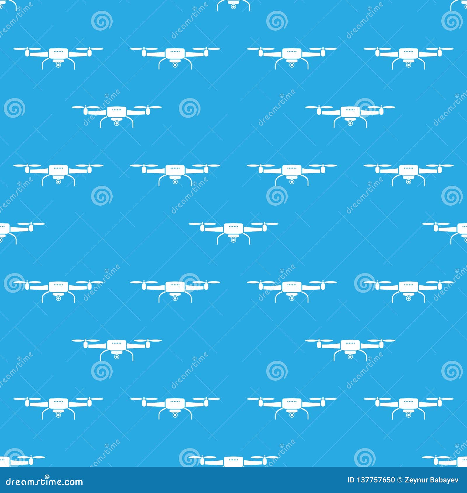Drones Seamless Pattern Stylish Texture. Vector Illustration. Stock ...