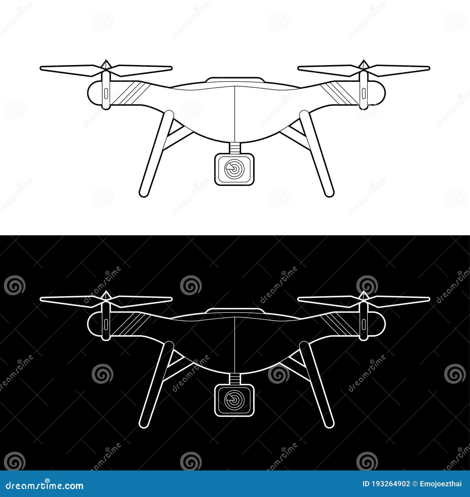 Drones Vector Line Icons Set. Drones, Quadcopters, UAVs, Flying Robots ...