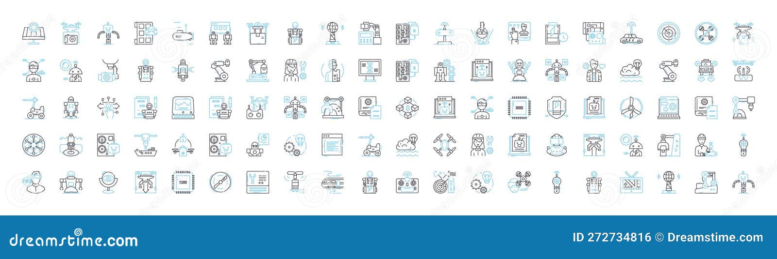 Drones Vector Line Icons Set. Drones, Quadcopters, UAVs, Flying Robots ...