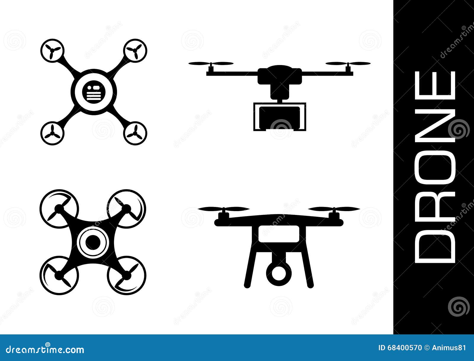 Drones stock vector. Illustration of graphic, design - 68400570