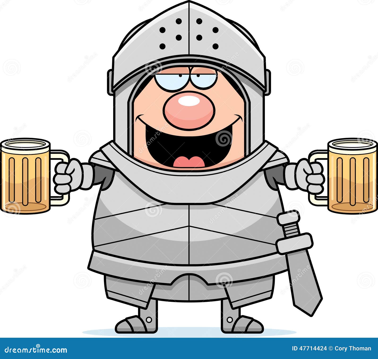 Dronken Beeldverhaalridder vector illustratie. Illustration of klem ...