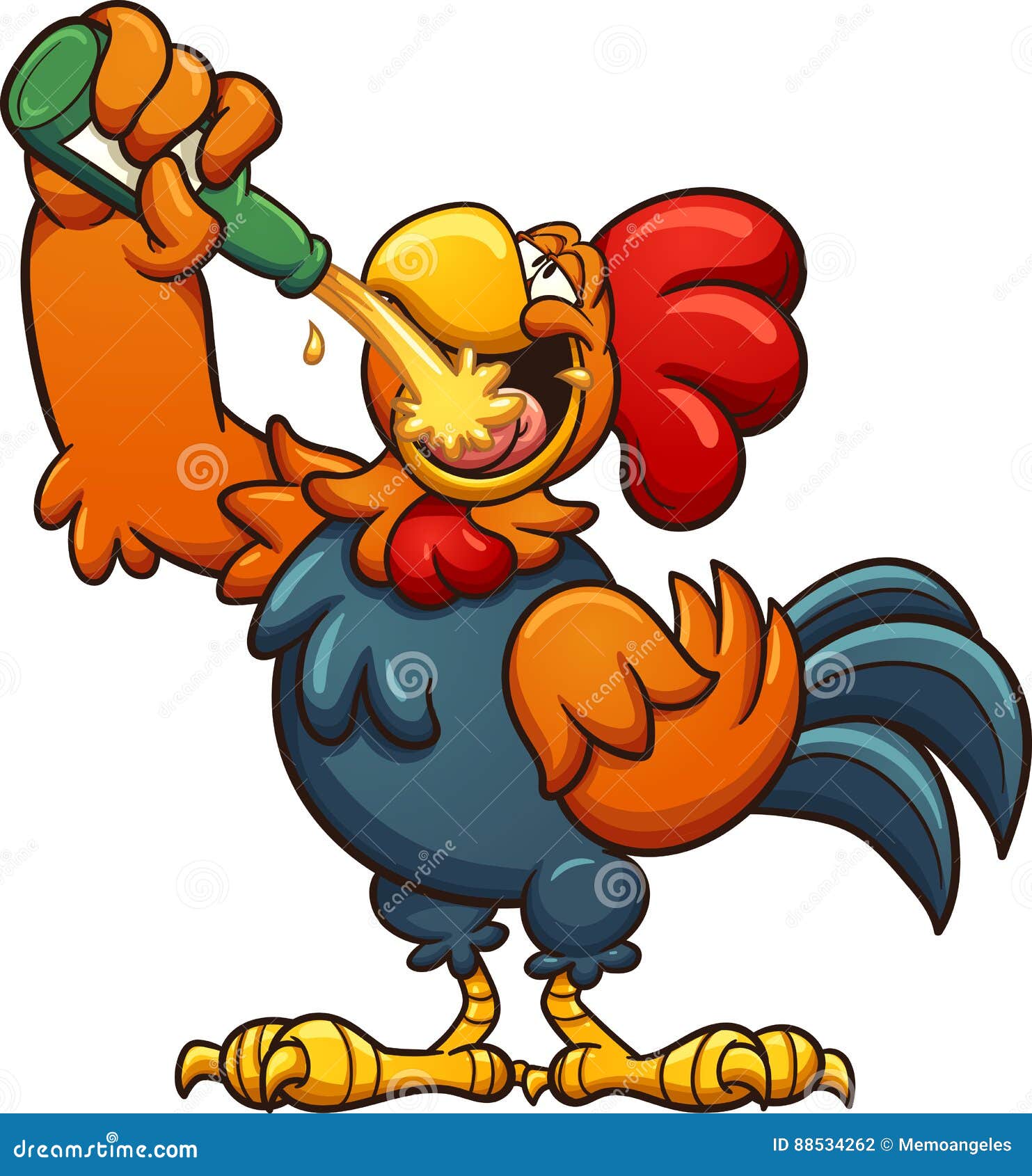 Dronken haan vector illustratie. Illustration of klem - 88534262