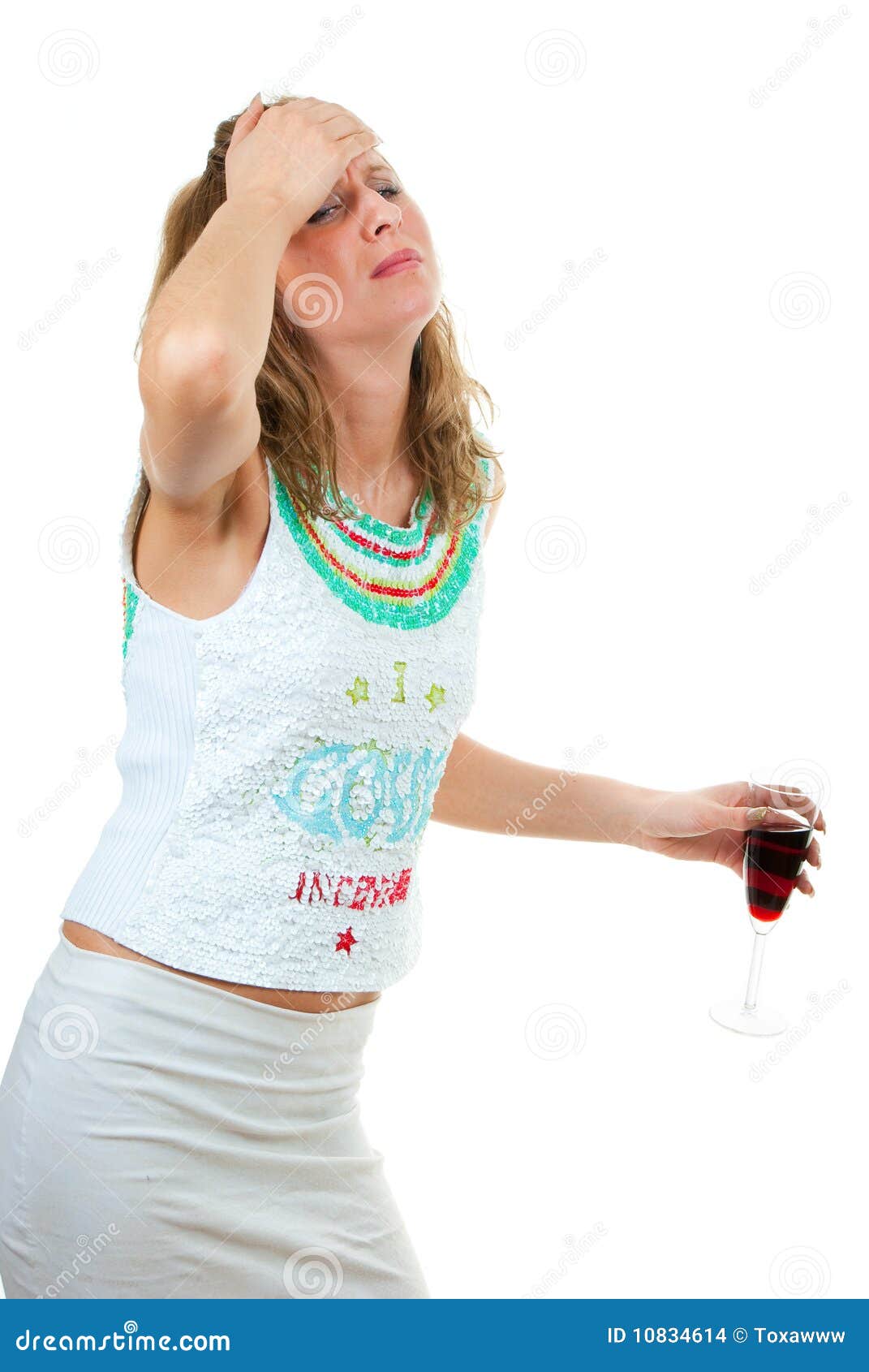 Dronken vrouw stock foto. Image of verslaving, alcoholisch - 10834614