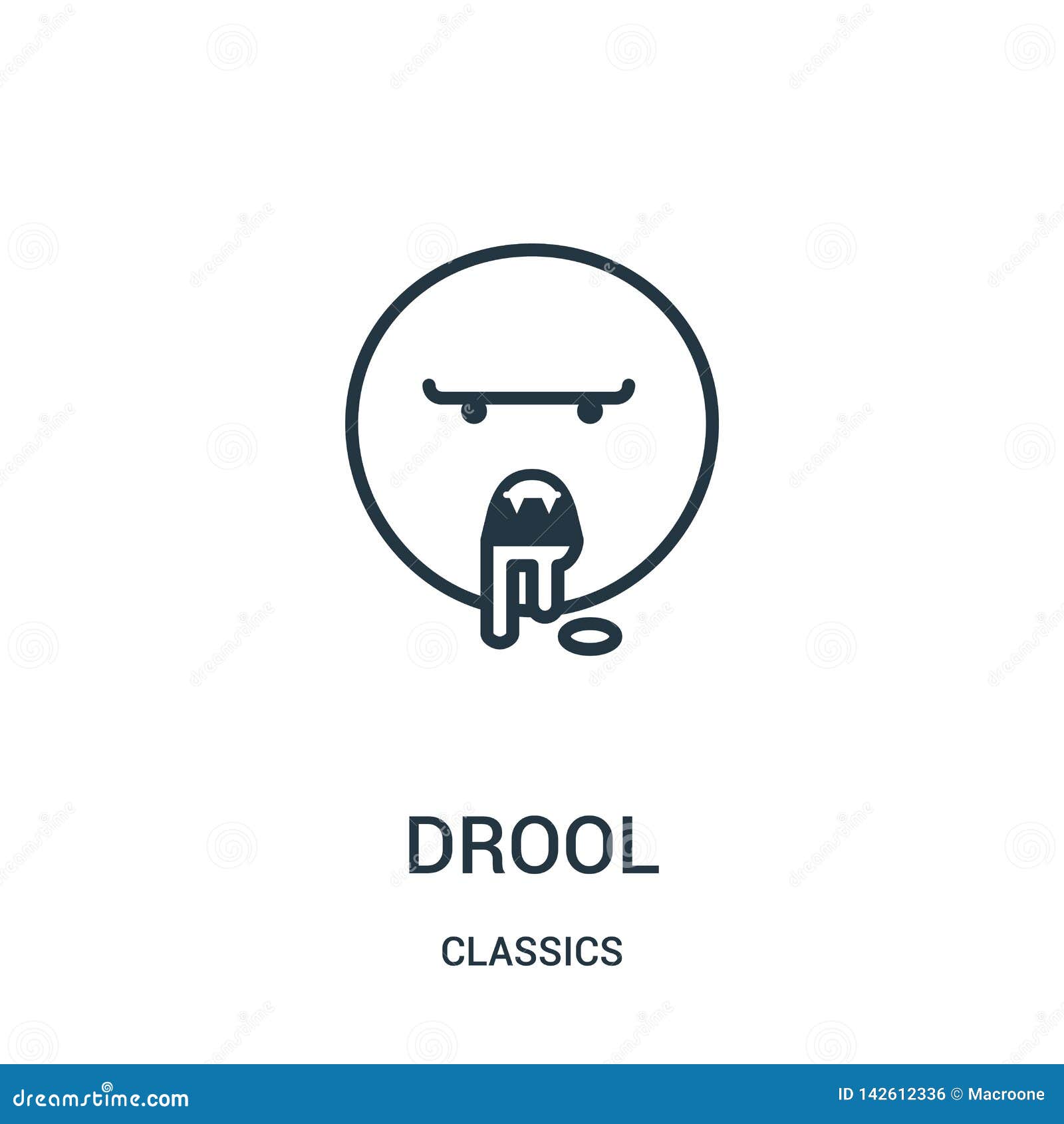 Drool Icon Vector from Classics Collection. Thin Line Drool Outline ...