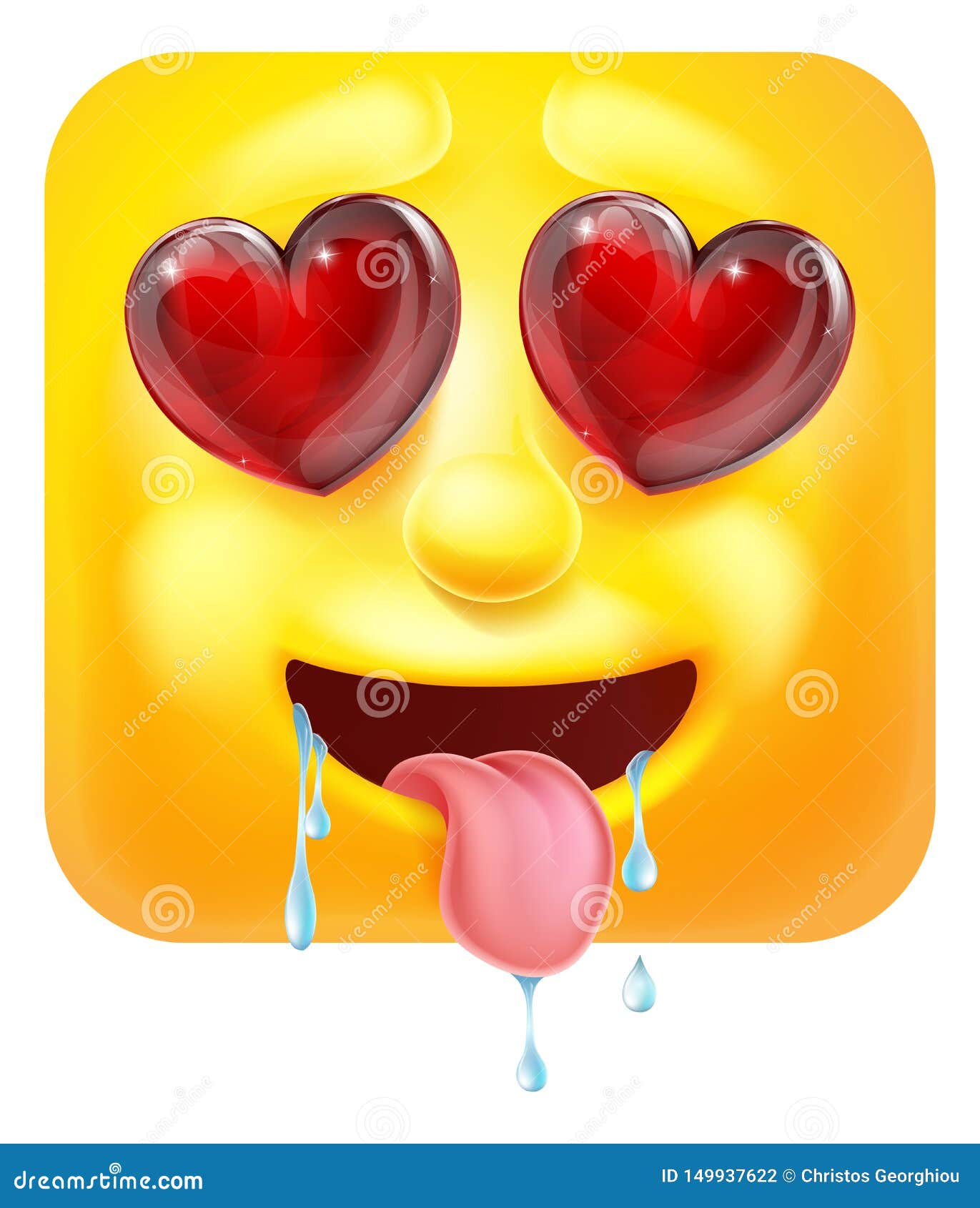 Love Or Lust Emoji Emoticon Icon Cartoon Character Stock Vector